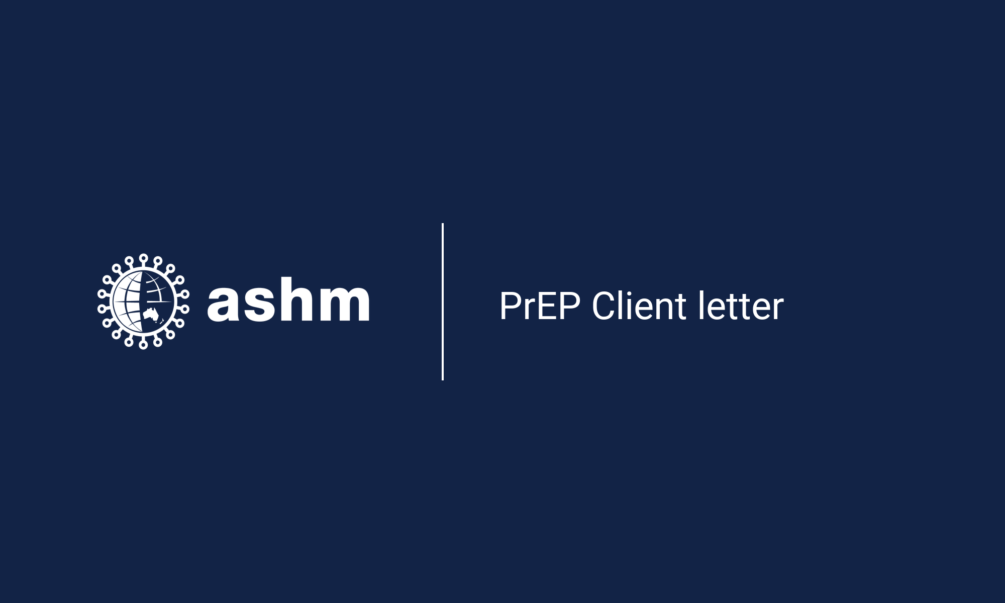 PrEP Client Letter | ASHM Health