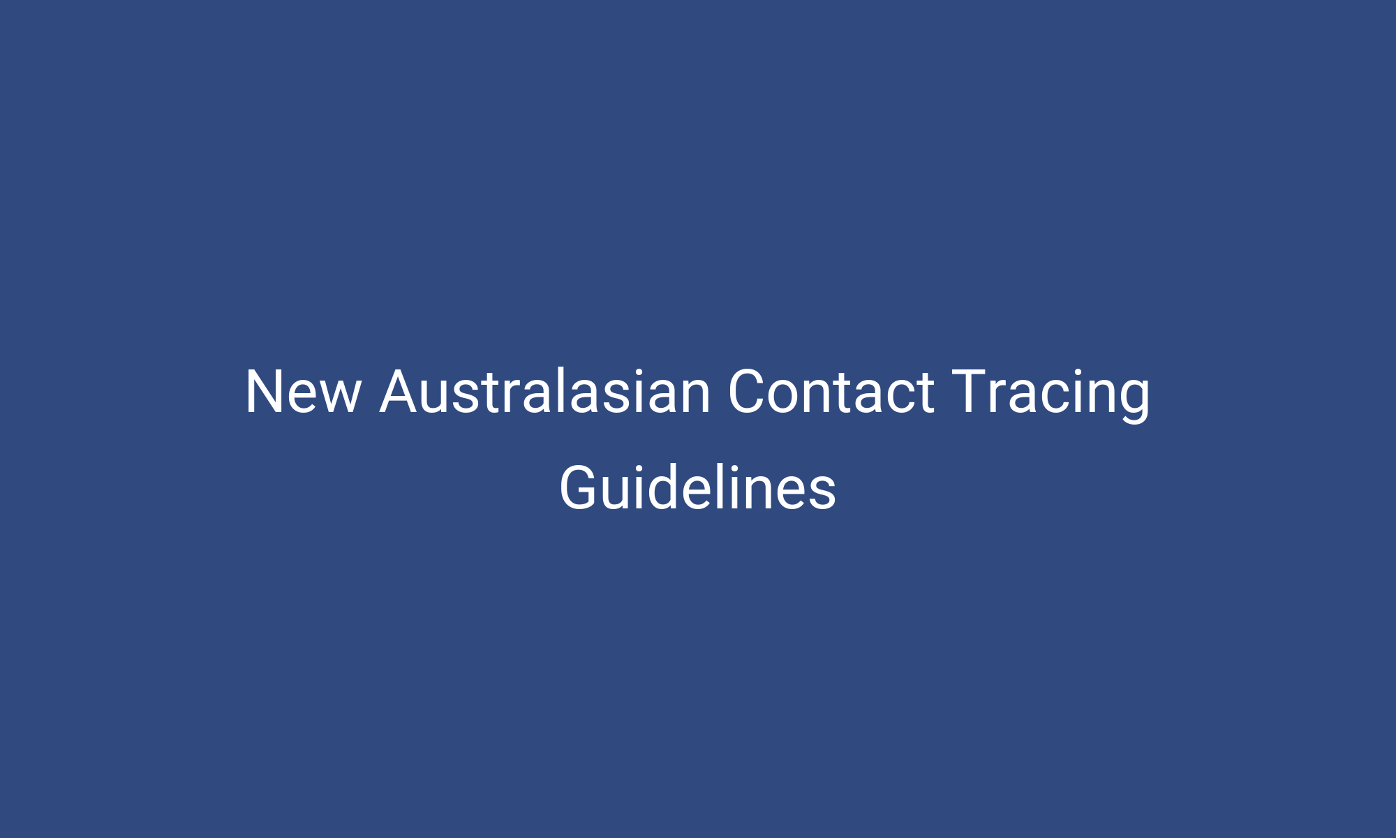 New Australasian Contact Tracing Guidelines | ASHM Health