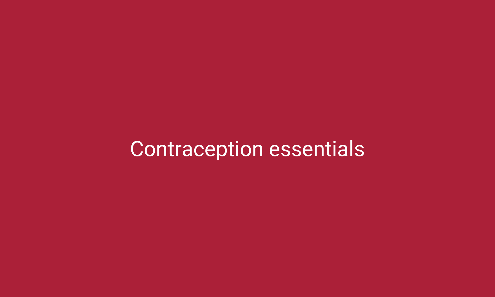 Contraception essentials | ASHM Health